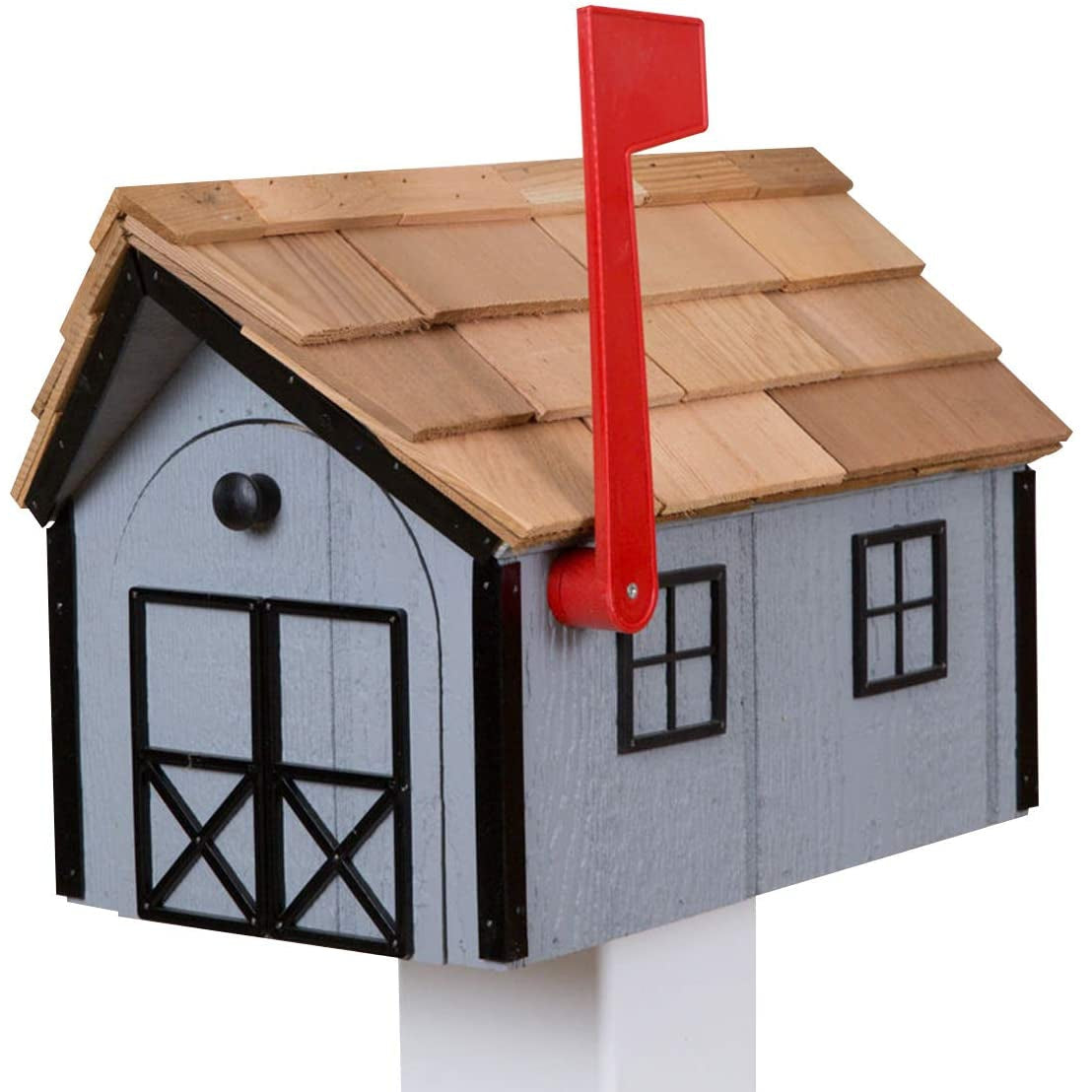Cedar Roof Wooden Mailbox – Peaceful Classics